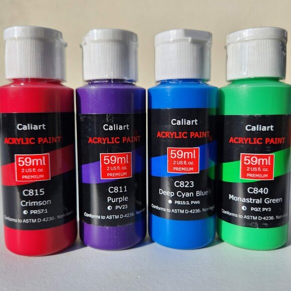 Caliart | Office | New 4 Caliart Acrylic Paint Set Blue Green Purple ...